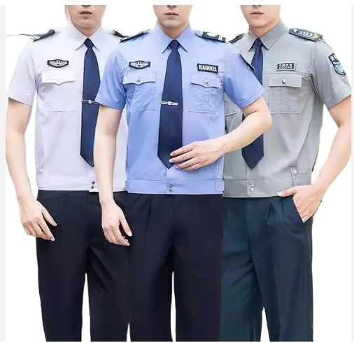 Wholesale Custom Short Sleeve Gray Private Security Uniform Suit Shirt ...