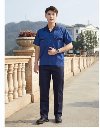 Summer workwear set men thin long short-sleeved site workshop labor ...